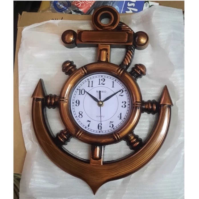 Jual Jam Dinding Jangkar Nikko 409 Niko 409 Warna Coklat Kayu Model ...