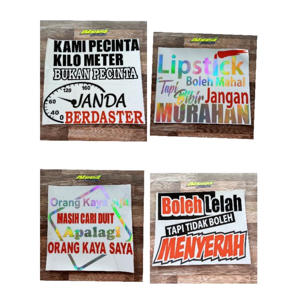 Jual STICKER CUTTING KATA - KATA UNTUK KACA PINTU MOBIL TRUK DAN PICK ...