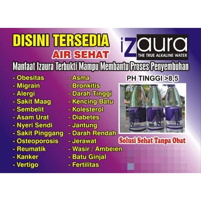 Jual Air Alkali iZaura Original (1 dus isi 12 botol) | Shopee Indonesia