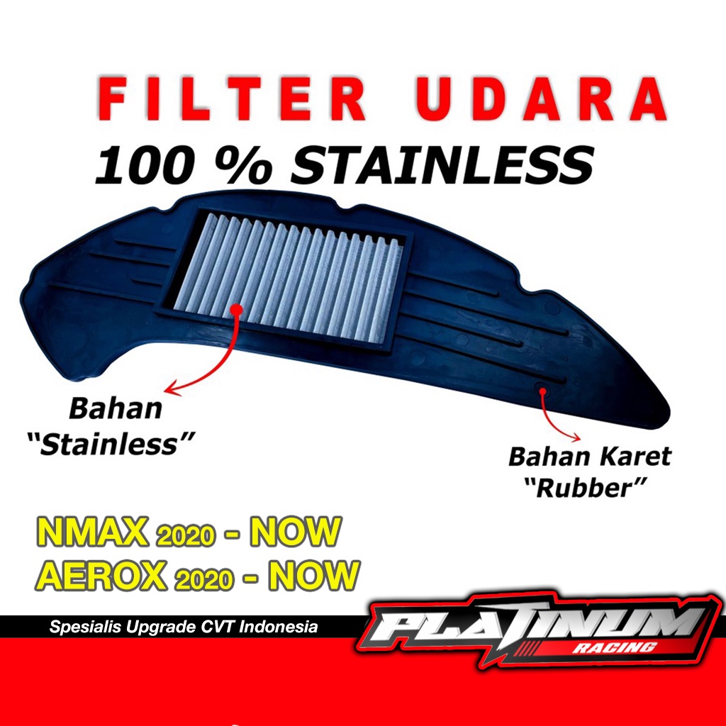 Jual FILTER UDARA RACING STAINLESS NMAX 2020 NEW - UP AEROX 2020 NEW ...