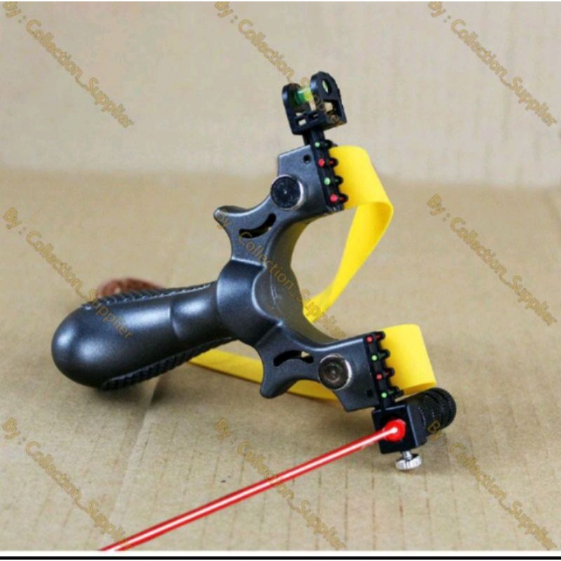 Jual ketapel tactical slingshot with laser sight/Rubber band**KUNING ...