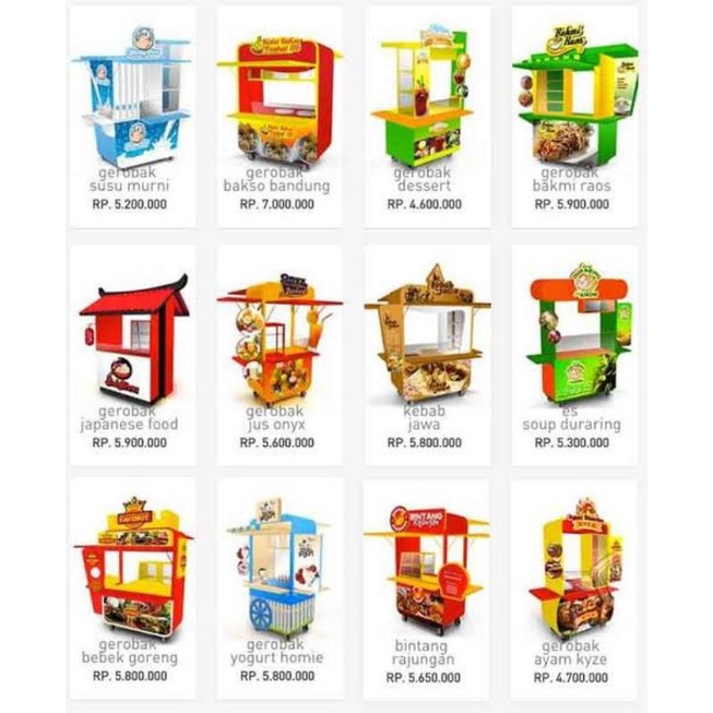 Jual gerobak rombong kekinian untuk jualan | Shopee Indonesia