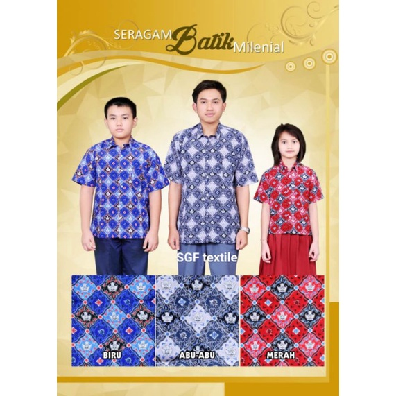 Jual kain batik seragam sekolah milenial (Rahayu) | Shopee Indonesia