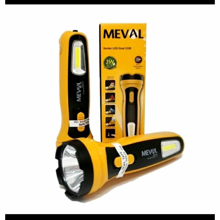 Jual Lampu Senter Led Meval 3 Watt Cas Emergency Lamp MT2-01A | Shopee ...