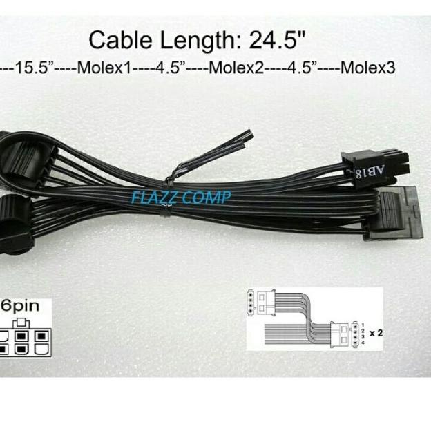 Jual Kabel Modular Molex Seasonic original to psu 6pin | Shopee Indonesia