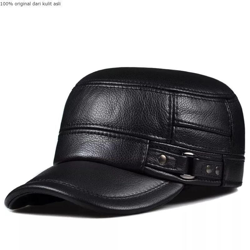 Jual topi komando pria 100% dari kulit asli | Shopee Indonesia