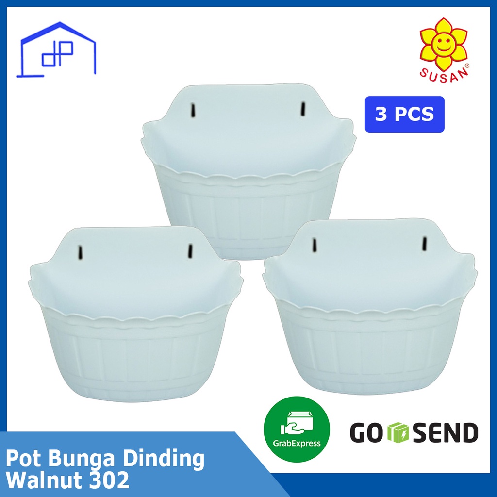 Jual (3PCS) - Pot Bunga Dinding Walnut 302 - Pot Bunga Tempel - Pot ...