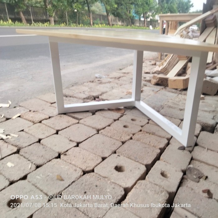 Jual Meja Bar Meja Sudut Segitiga Warna Kombinasi Putih Natural ...