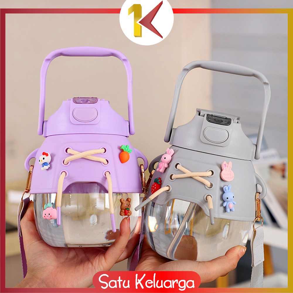 Jual SK-C707 Botol Minum Anak Sedotan Lucu Botol Minum Gemoy Anak Sekolah / Tempat Minum Tali ...