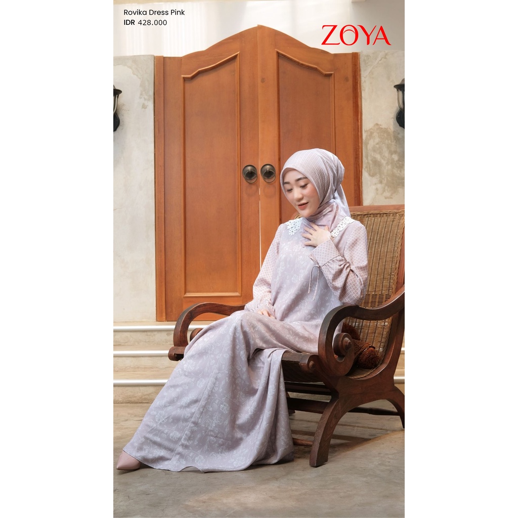 Jual Zoya Gamis x Larissa Chou Gamis Muslim Motif Rovika Dress Wudhu ...