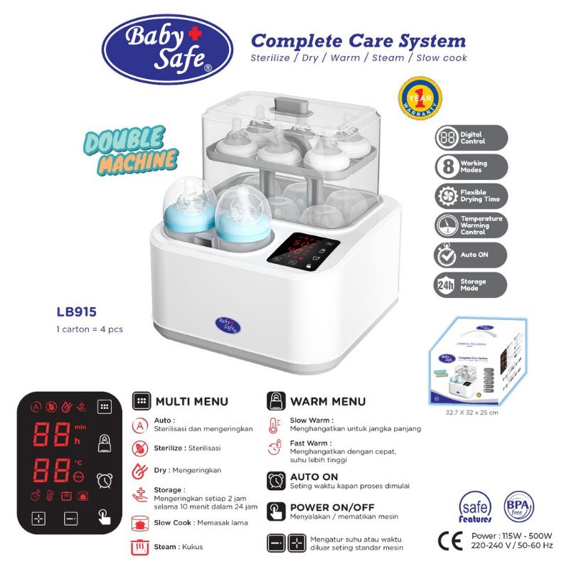 Jual Baby Safe LB915 Alat Steril | Menghangatkan | Kukus | Slow Cooker ...
