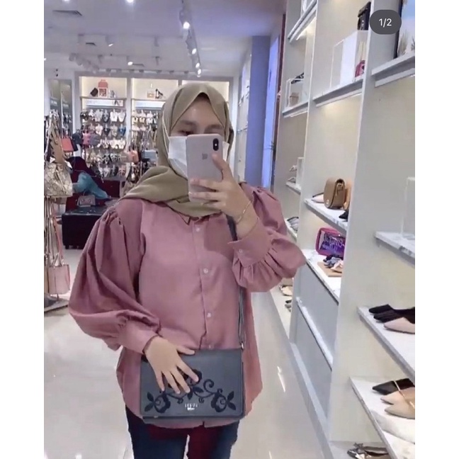 Jual Puffy Blouse | Baju Tangan Balon PREMIUM | Shopee Indonesia