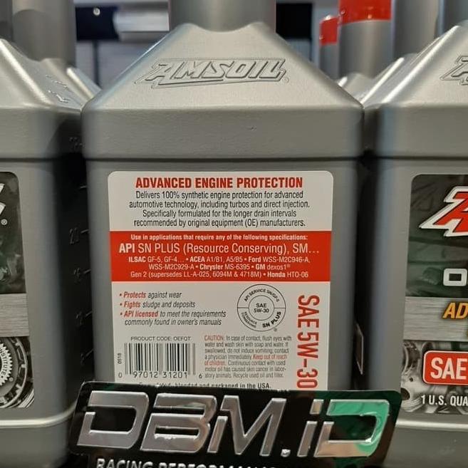 Jual Oli AMSoil OE Series Bensin 5W30 SAE 5W-30 Sintetik oil USA ...