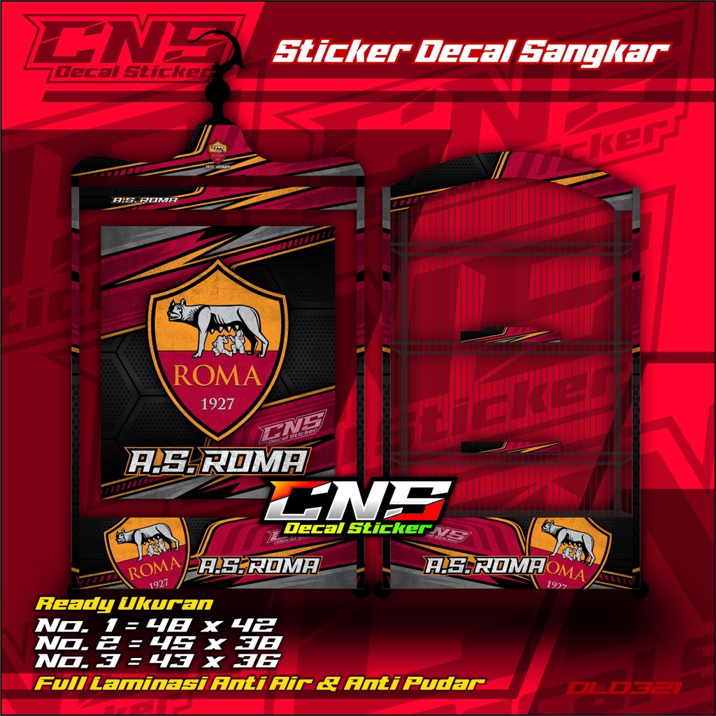 Jual Stiker Decal A.S. ROMA ORIGINAL DESIGN Sangkar Burung Kotak ...