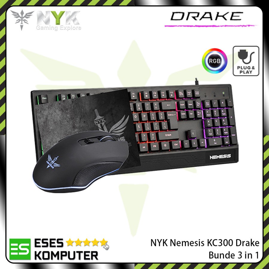 Jual Keyboard Mouse NYK Nemesis KC300 KC-300 Drake - Gaming Combo ...