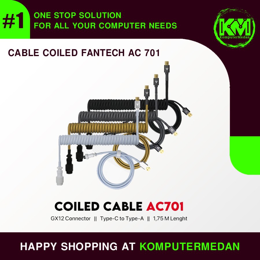 Jual Cable Coiled Fantech AC 701 Cable For Mechanical Gaming Keyboard ...