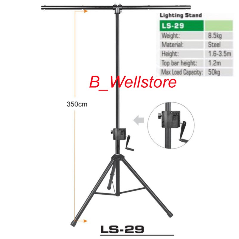 Jual Stand Lighting with katrol Tripod Parled sampai 4 meter | Shopee ...