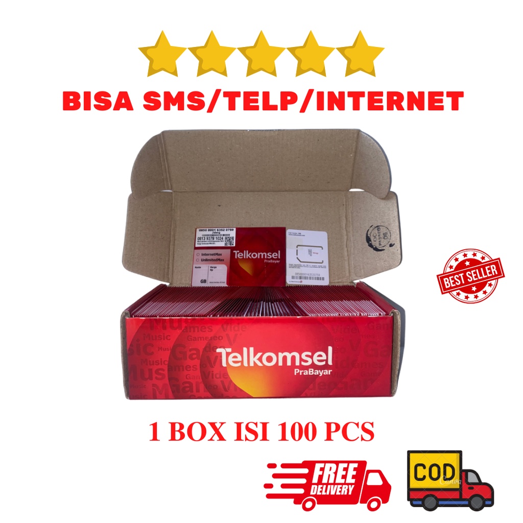 Jual PERDANA 1 BOX TELKOMSEL SIMPATI RED ISI 100 PCS (BISA SMS/TLP) | Shopee Indonesia