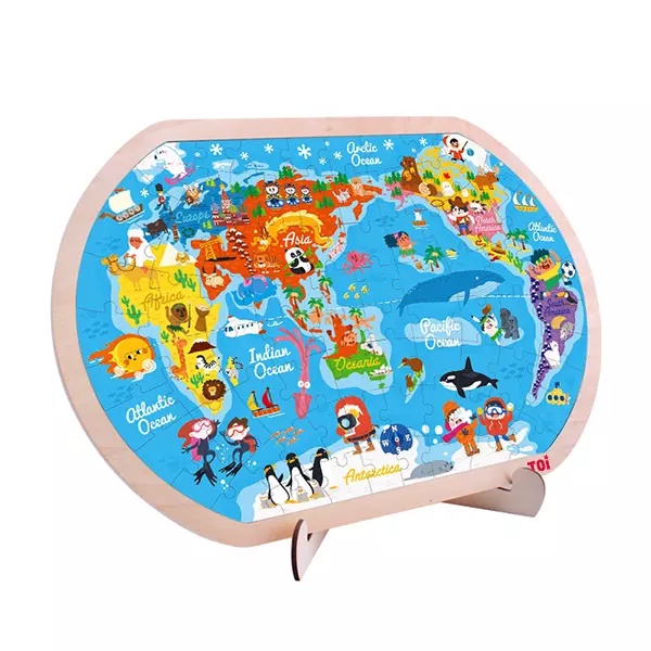 Jual Toi 80 Pcs World Map Puzzle Mainan Edukasi Anak | Shopee Indonesia
