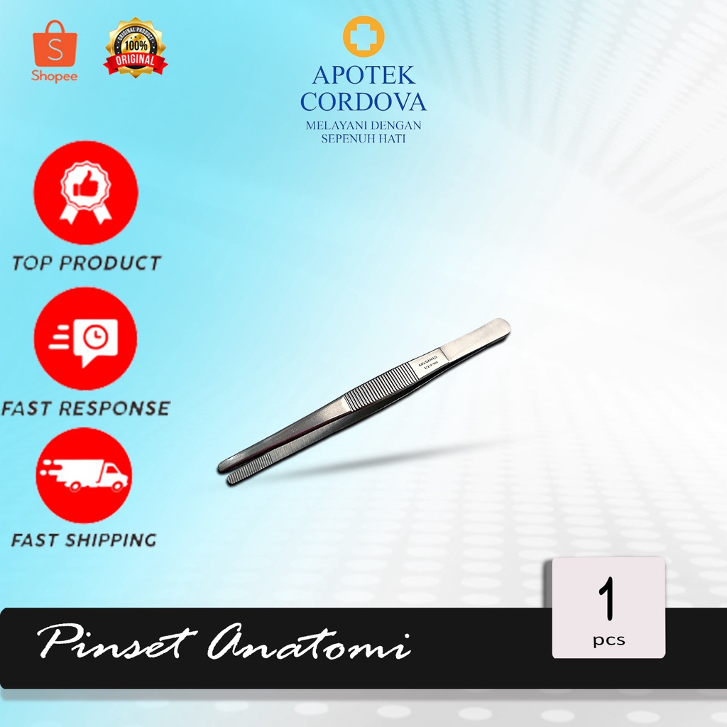 Jual Pinset Anatomi stainless 14 cm - pinset anatomis - pinset anatomy ...