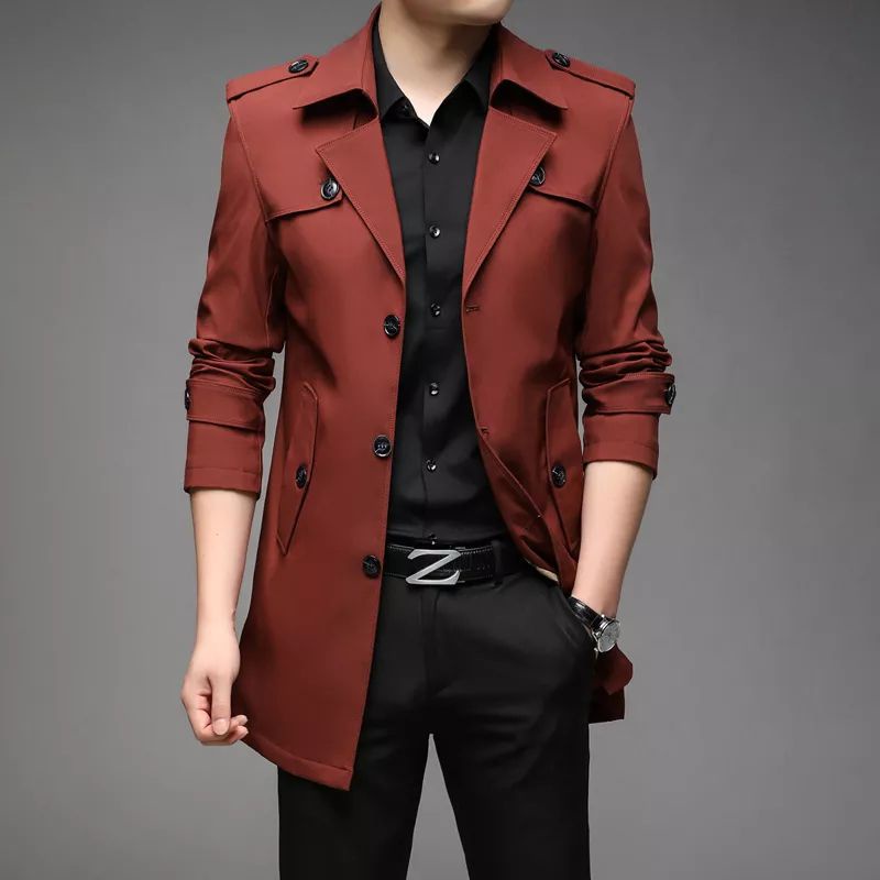 Jual jaket jubah pria long coat blezer lengan panjang | Shopee Indonesia