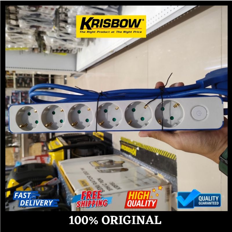 Jual Krisbow stop kontak Colokan listrik 3 & 6 lubang extension socket ...