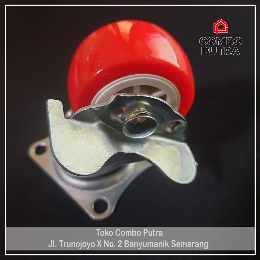 Jual Roda Hidup Nylon Tokio Kastor Merah 1,5 Inchi Dilengkapi Rem ...