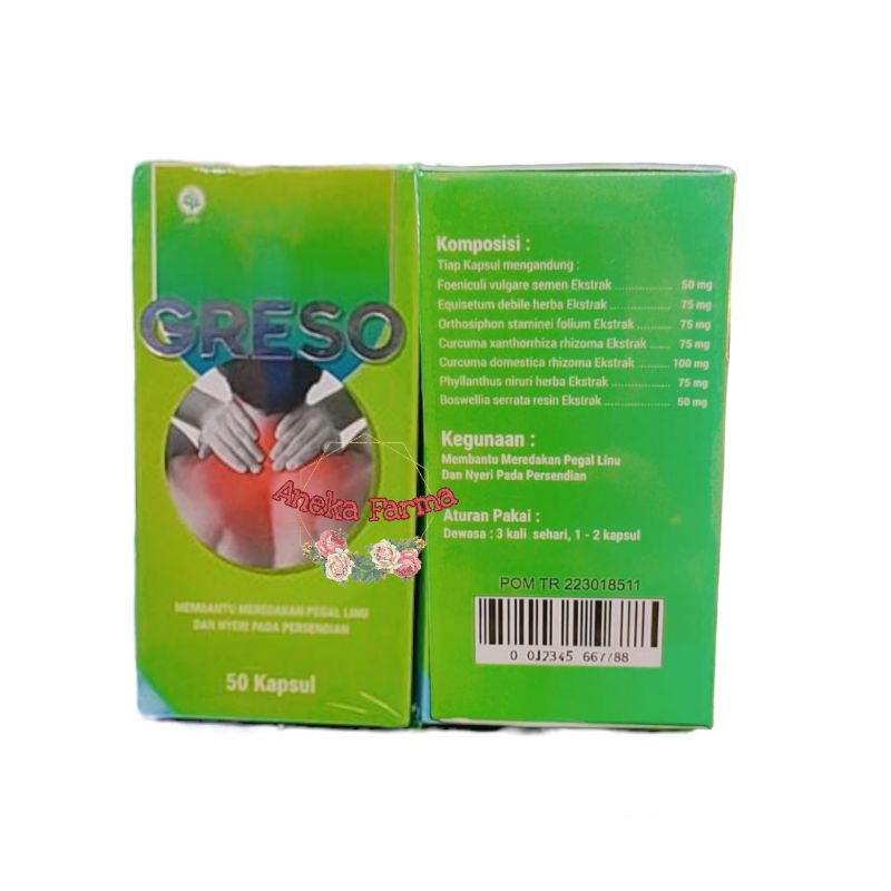 Jual Greso 50 Kapsul untuk Mengurangi Pegal Linu dan Nyeri Persendian ...