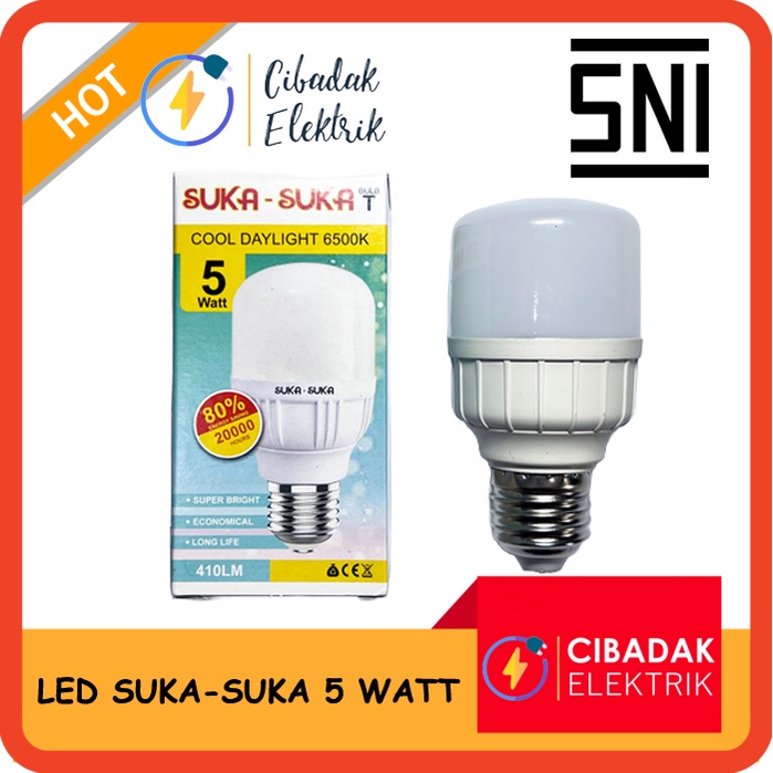 Jual LAMPU LED BULB 5 WATT SUKA SUKA / LED BULB 5W / LED KAPSUL JUMBO | Shopee Indonesia