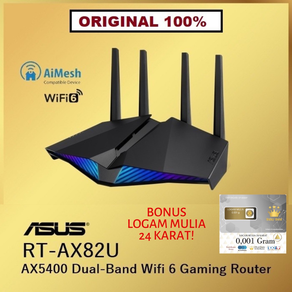 Jual Router Wireless ASUS RT-AX82U AX5400 WiFi 6 With AiMesh AX 5400 ...