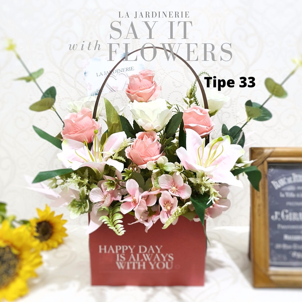 Jual Rangkaian Bunga Artificial Plastik Ucapan Selamat Bloom Box Kado Buket Bouquet Hadiah ...