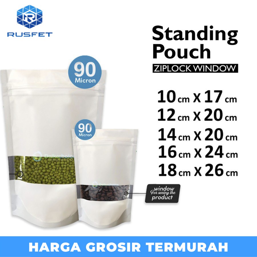 Jual Plastik Klip Standing Pouch White Window Ziplock Sealer Makanan ...