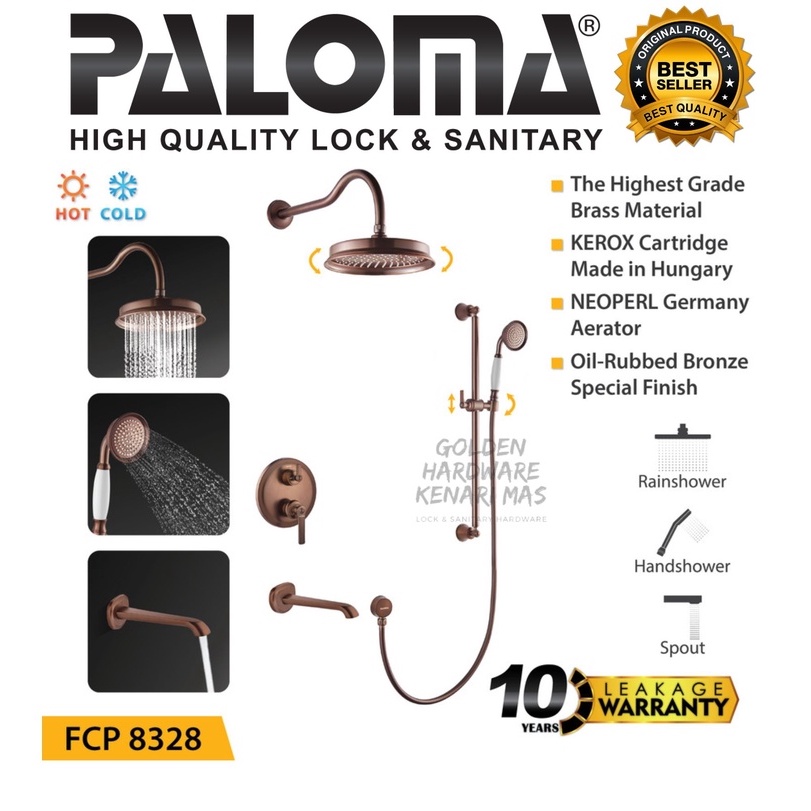 Jual PALOMA FCP 8328 KERAN MIXER SHOWER TANAM SET DINDING TEMBOK KRAN ...