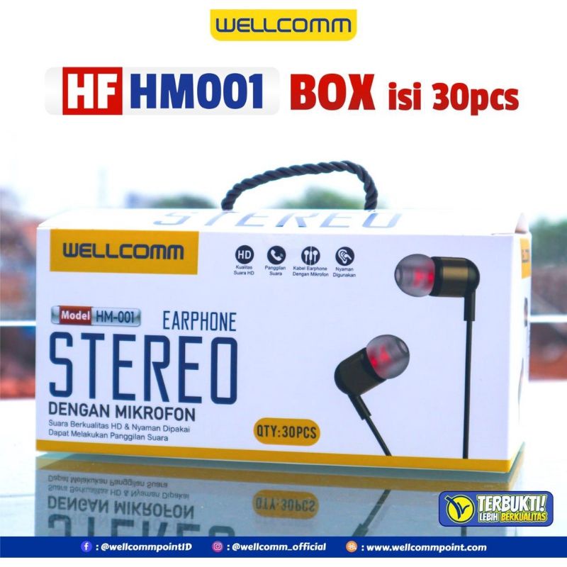 Jual HEADSET WELLCOMM HM001 (1BOX 30PCS) | Shopee Indonesia