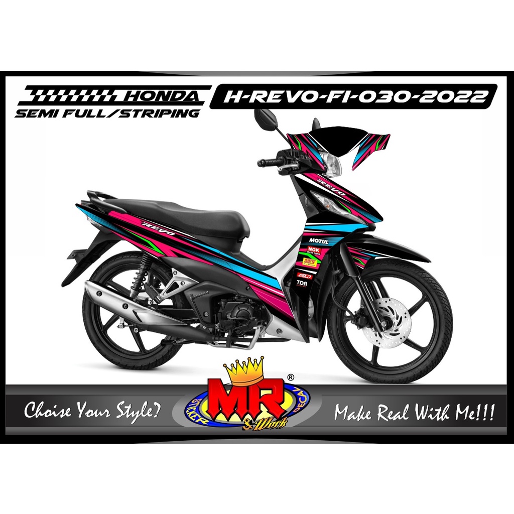 Jual Strip Decal Stiker Semifull Motor Honda Revo FI Custom Racing ...