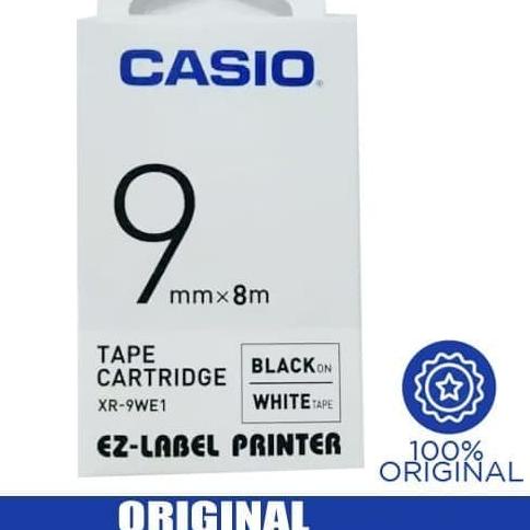 Jual Pita Label Printer Casio XR-9mm - XR-9WE1 | Shopee Indonesia