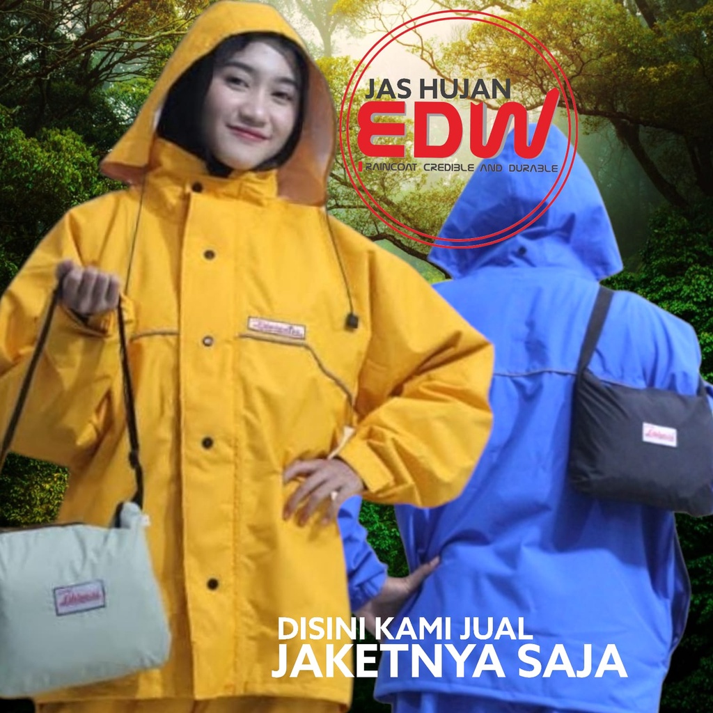 Jual Atasan Jaket Baju Jas Hujan Edelweiss EDW Bahan Taslan Balon ...