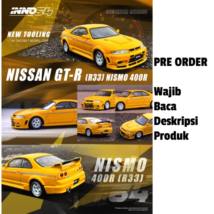 Jual Inno 64 Inno64 Models Nissan Skyline Gt-R R33 Nismo 400R Yellow Kuning | Shopee Indonesia