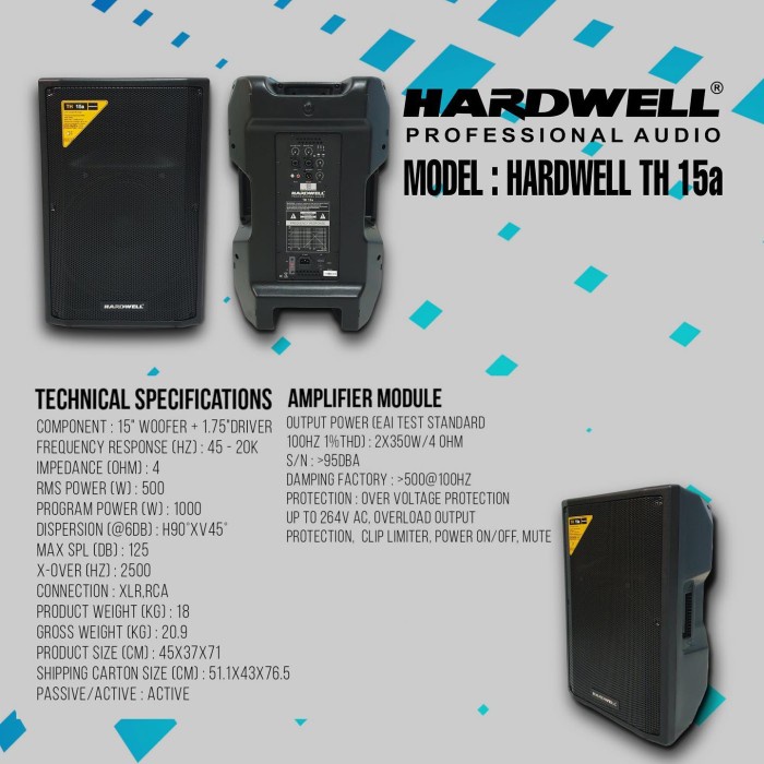 Jual Speaker Aktif Sound System 15 Inch 1000 Watt Hardwell Th 15A ...
