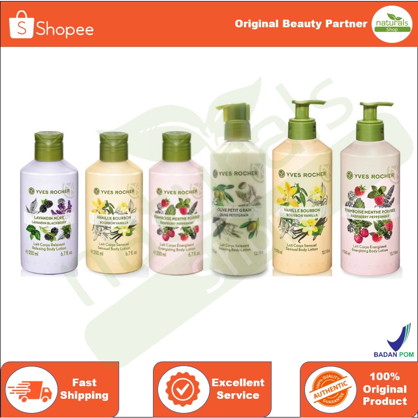 Jual YVES ROCHER BODY LOTION Bourbon Vanilla / Raspberry Peppermint ...