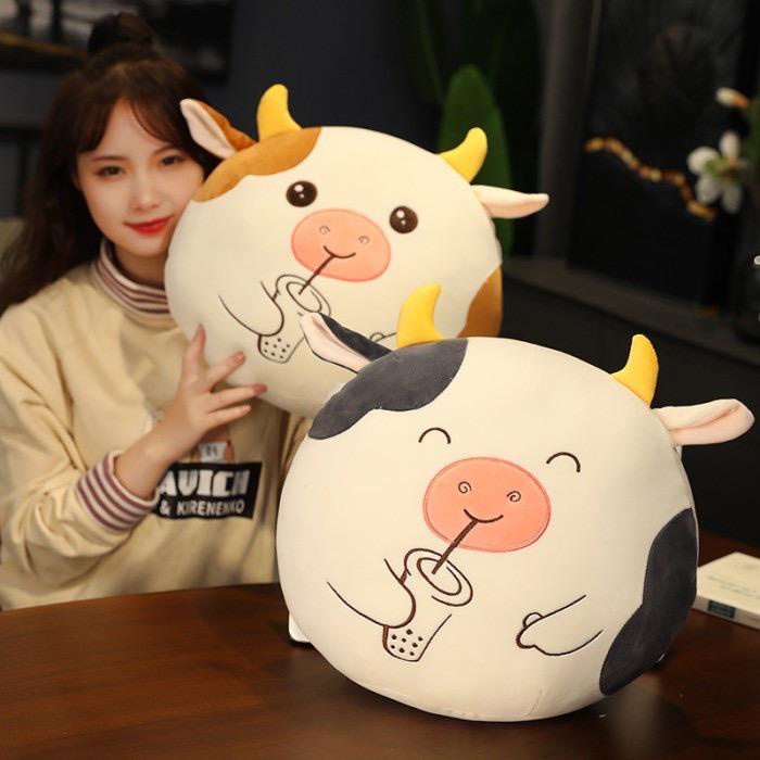 Jual Boneka Sapi Hitam Putih Sit Cow Cute Cow Moo Moo Lucu / Bantal ...