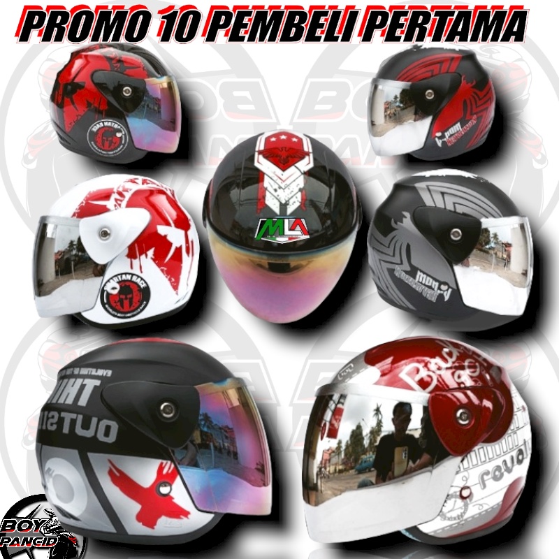 Jual HELM EVOLUTION HITAM MURAH HALF FACE MODEL GM EVO UNTUK PRIA DAN ...