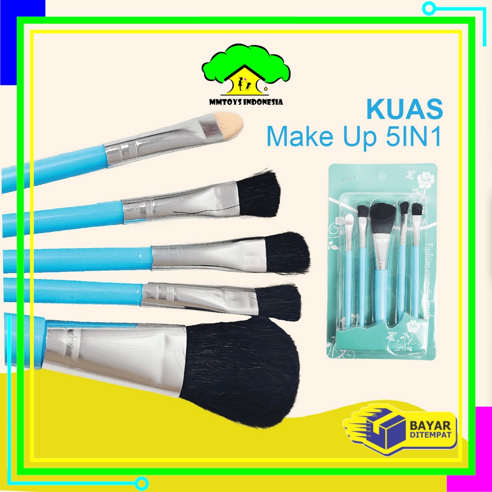 Jual MI-K129 Kuas Make Up Set 5 IN 1 Mini Travel / Paket Kuas Make Up Brush Eye Shadow ...