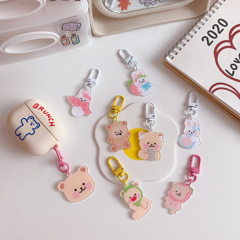 Jual Gantungan Kunci Akrilik Lucu Beruang Kelinci Aesthetic Cute Key ...