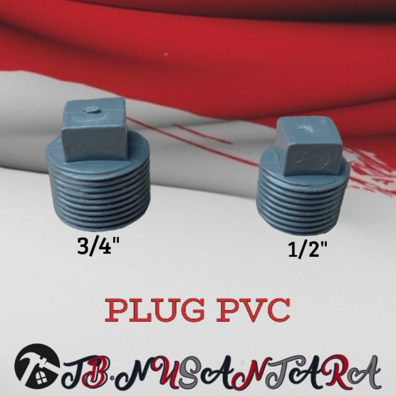 Jual PLUG PVC JAYA TS 1/2" inch, 3/4" inch fitting pipa Dop Drat luar ...