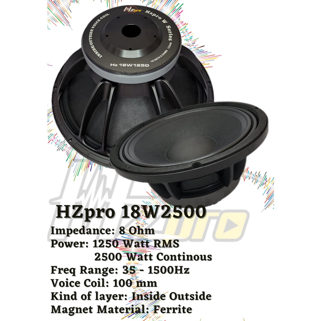 Jual Speaker 18 Inch HZ PRO HZ18W1250 Original | Shopee Indonesia