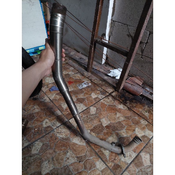 Jual header / leheran knalpot R9 GP SS Original Sonic 150 inlet 50 51mm ...