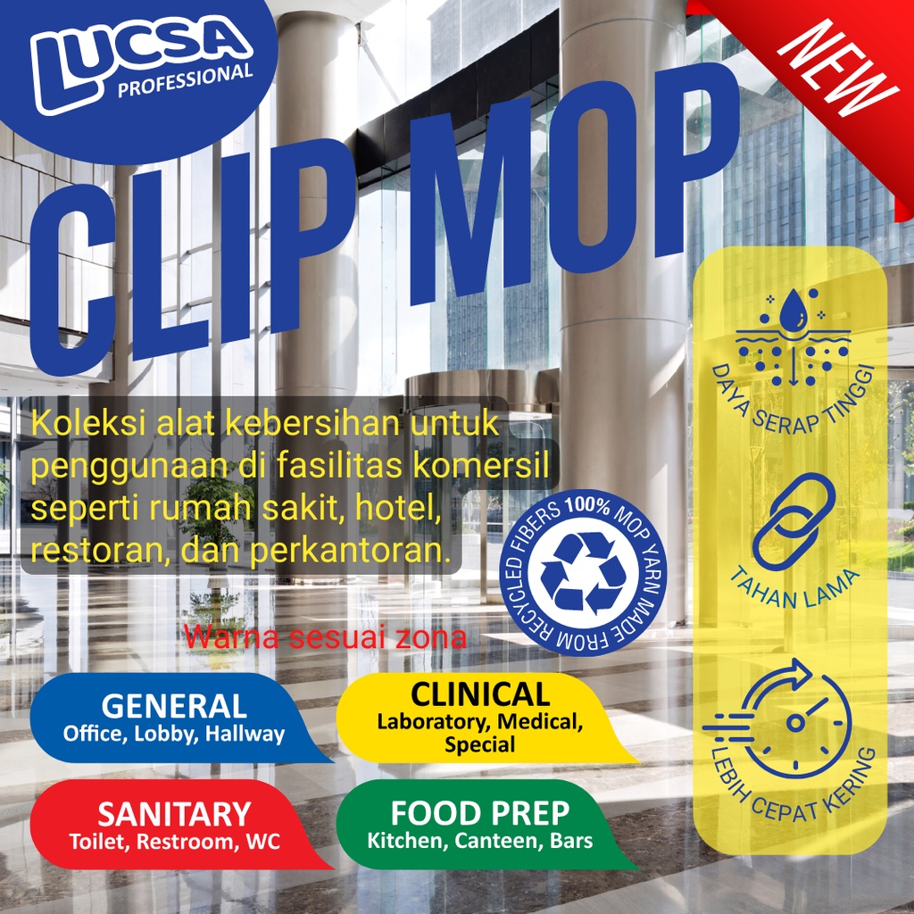 Jual Lucsa Pro - Clip Mop Sumbu Jepit | Alat Pel Lantai Praktis untuk ...