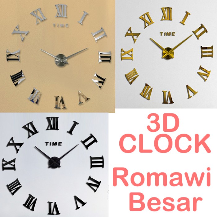 Jual [Ready] Jam Dinding Giant Romawi Diy Rakit Besar 80-130Cm ...