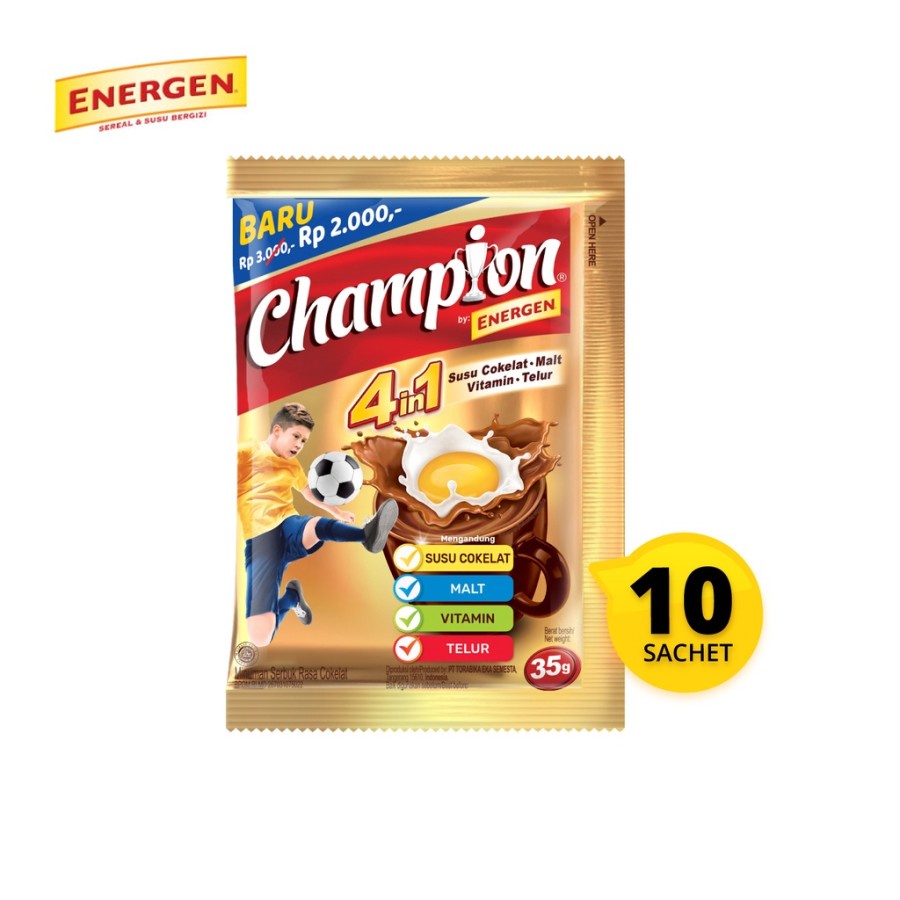 Jual 1 Renceng Energen Champion 4in1 Sachet isi 10 sachet 35 Gr ...